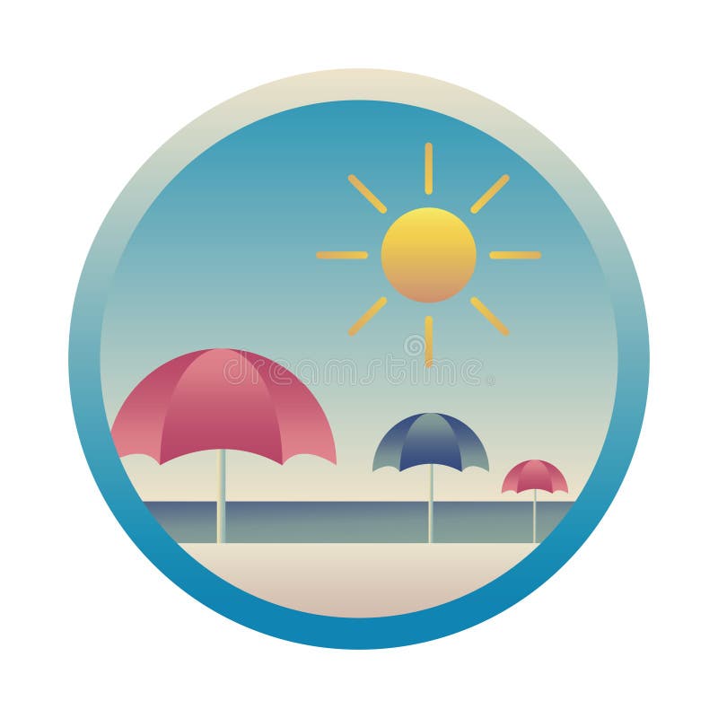 Sun and Umbrella. Vector Illustration Decorative Design Stock Vector ...