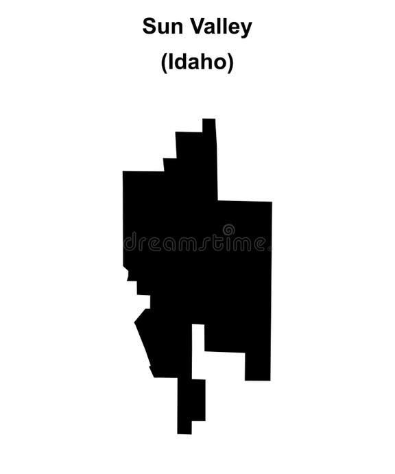 Sun Valley outline map stock vector. Illustration of area - 387211501