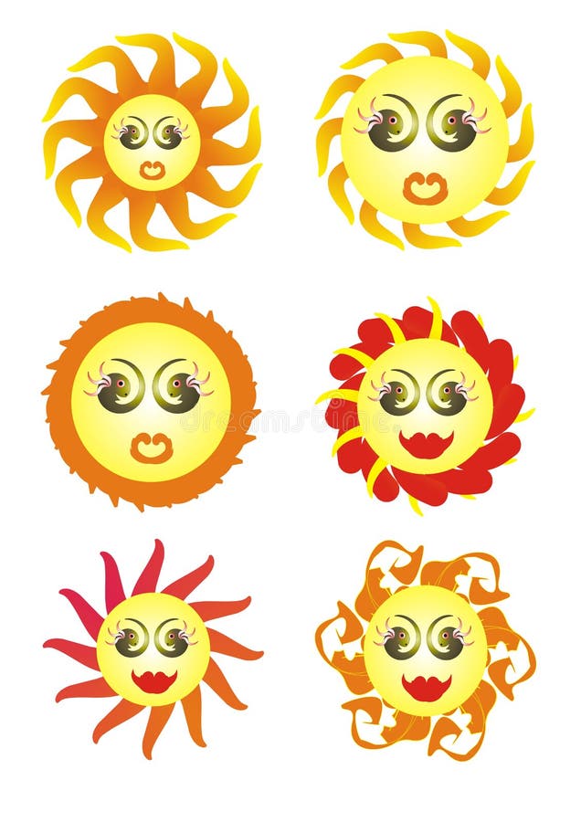 Vector Sunny Girl with Long Hair Stock Vector - Illustration of beauty ...