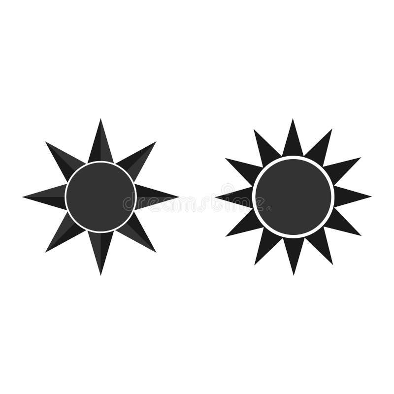 Sun Vector Black Icon. Element for Design.Vector Illustration. Stock ...