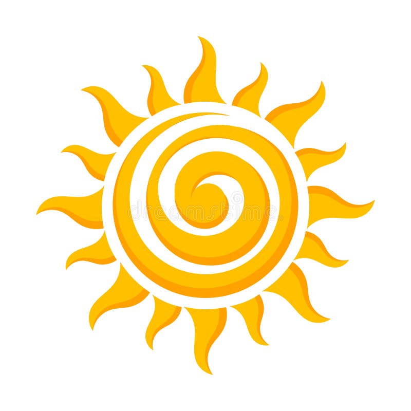 Swirl sun icon stock vector. Illustration of design, cute - 81409540