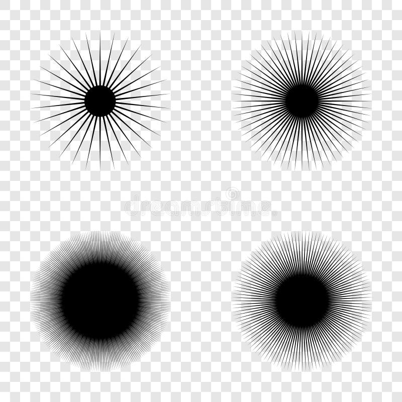 Sun. Sun Vector Icons Collection. Sun Rays Black, Isolated Stock Vector ...