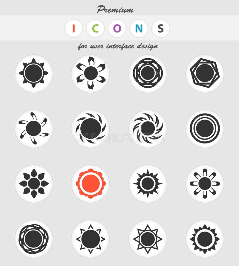 Sun icon set stock vector. Illustration of graphics - 122728772