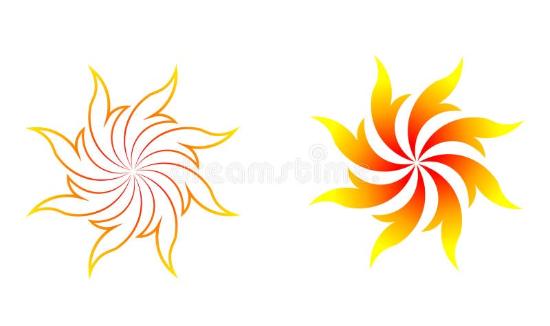 Sun Vector Logo with Two Variation, Logo Design, Logo Illustration ...