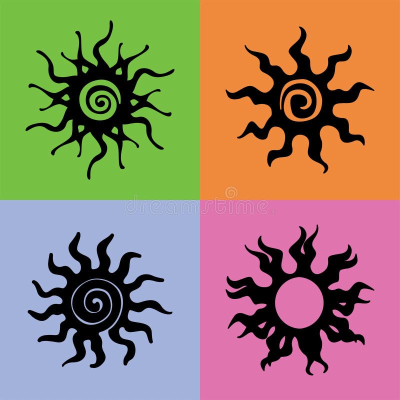 Sun Vector Mayan Solar System Sol Ethnic Pattern Element Template Clip ...