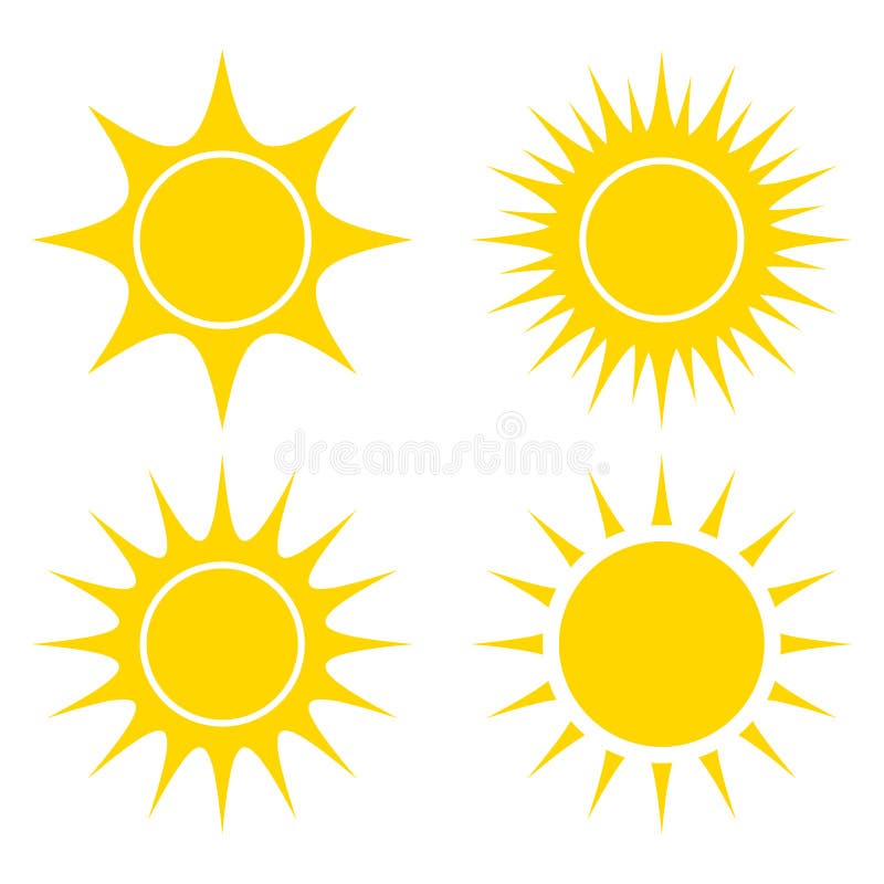 Sun Vector Symbol Icon Design. Illustration Isolated on White Stock ...