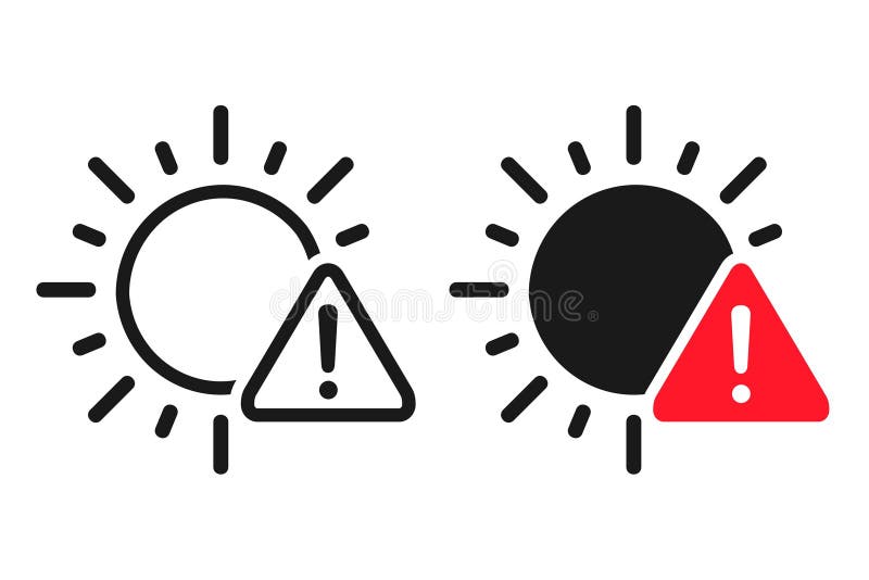 Sun Warning Icon Symbol. Illustration Vector Stock Illustration ...