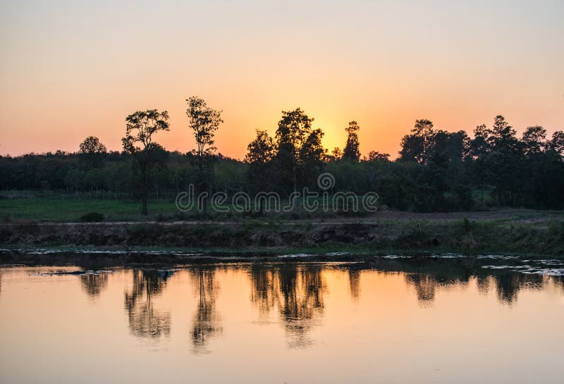 The sun was falling stock photo. Image of landscape, nature - 90655590