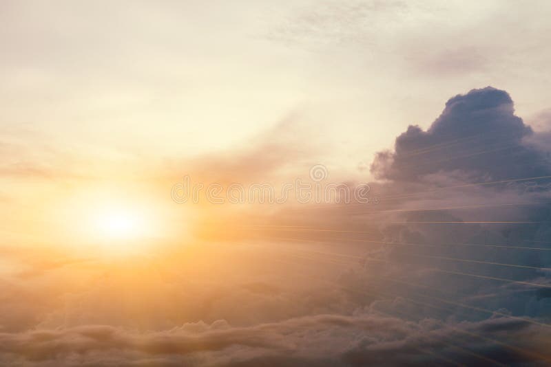 The Sun Was Setting on the Clouds in the Evening Stock Photo - Image of ...