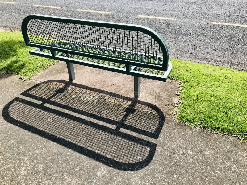 Bus Stop Bench and Stadium Shape Shadow. Stock Photo - Image of refresh ...