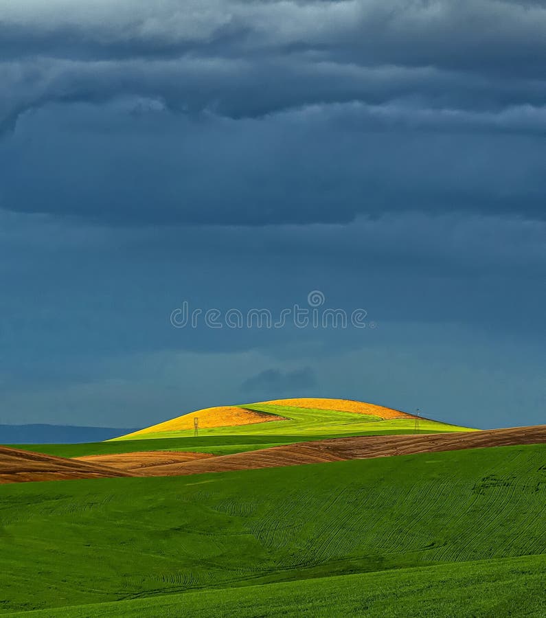 Sun Washed Hill in a Spring Storm 1 Stock Image - Image of storm ...