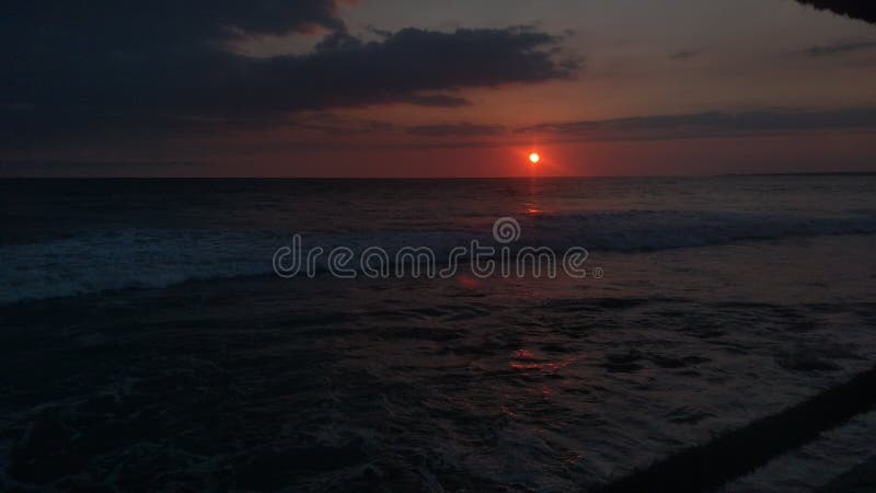 Sunset, End of Day on the Beach Stock Photo - Image of water, sunset ...