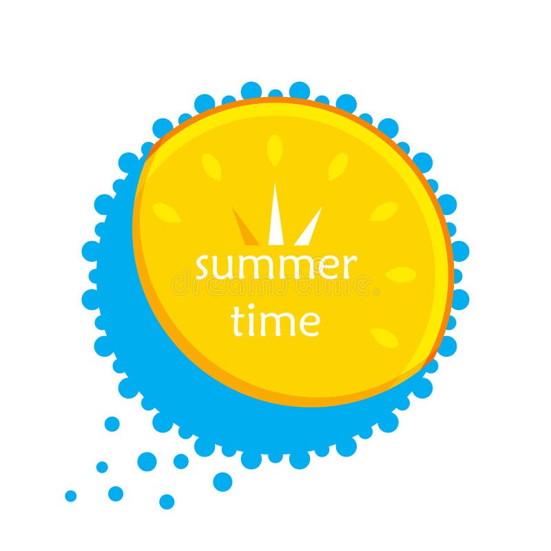 Sun and Water in the Form of a Clock. Icon. Vector Stock Vector ...