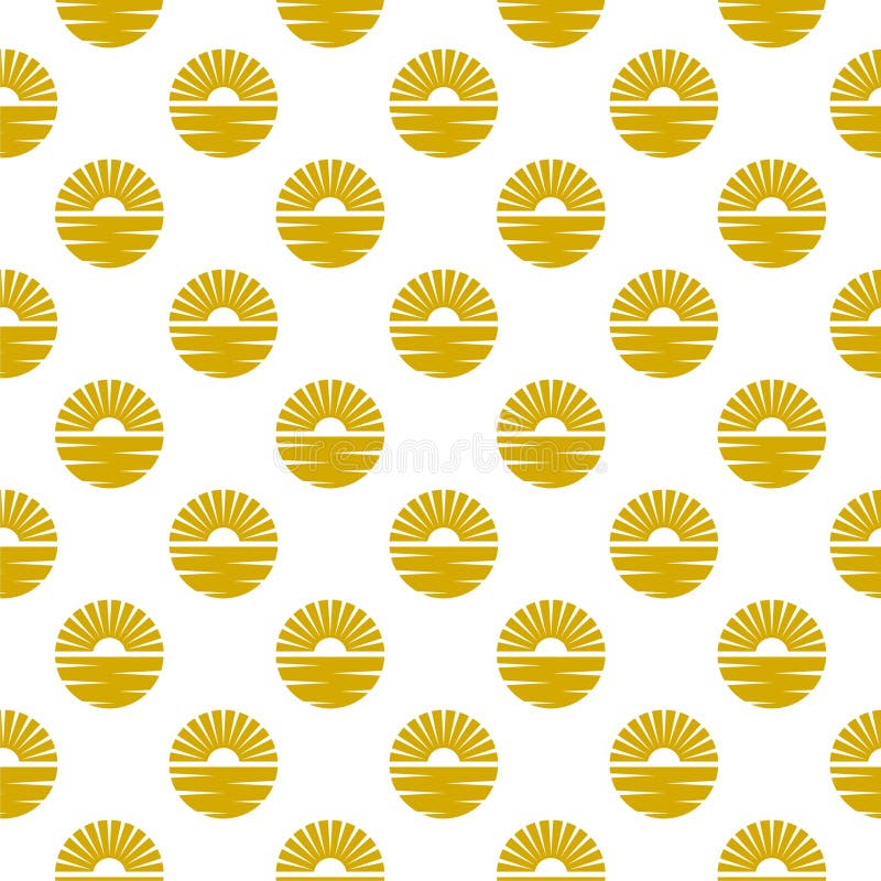 Sun Water Logo Seamless Pattern Isolated on White Stock Vector ...
