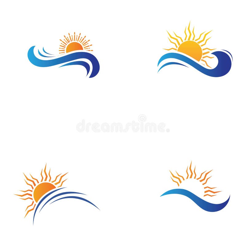 Sun and water wave stock vector. Illustration of moisture - 224932280