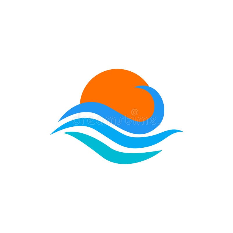 Sun with Water Wave Vector Graphic Design Illustration Stock Vector ...