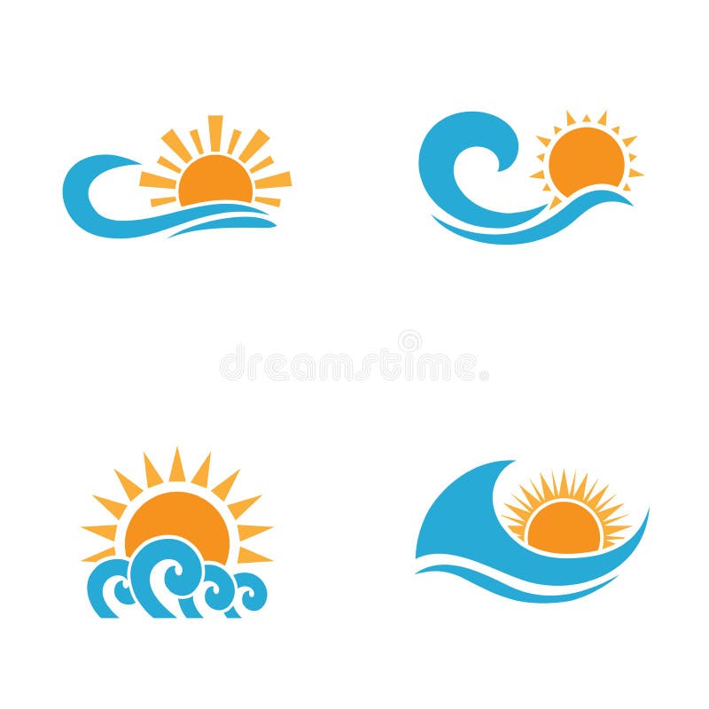 Sun wave logo stock illustration. Illustration of blue - 124925192