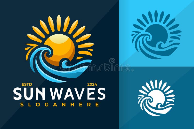 Sun Wave Logo Icon Vector Design. Creative Simple Logos Designs ...