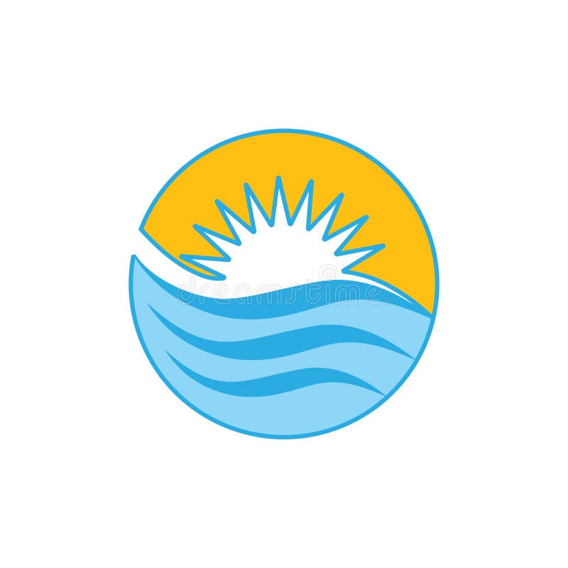 Sun Waves Colorful Outline Design Circle Logo Vector Stock Vector ...