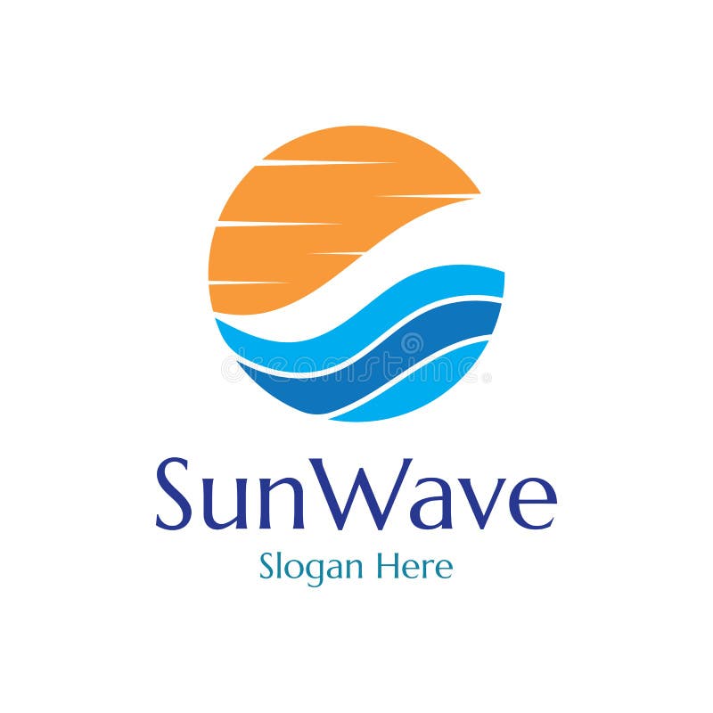 Sun and Waves Illustration Design Vector Template Stock Vector ...