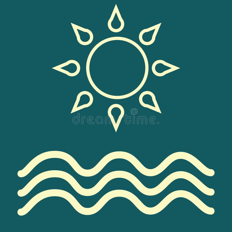 Sun and Waves. Vector Illustration Decorative Design Stock Vector ...