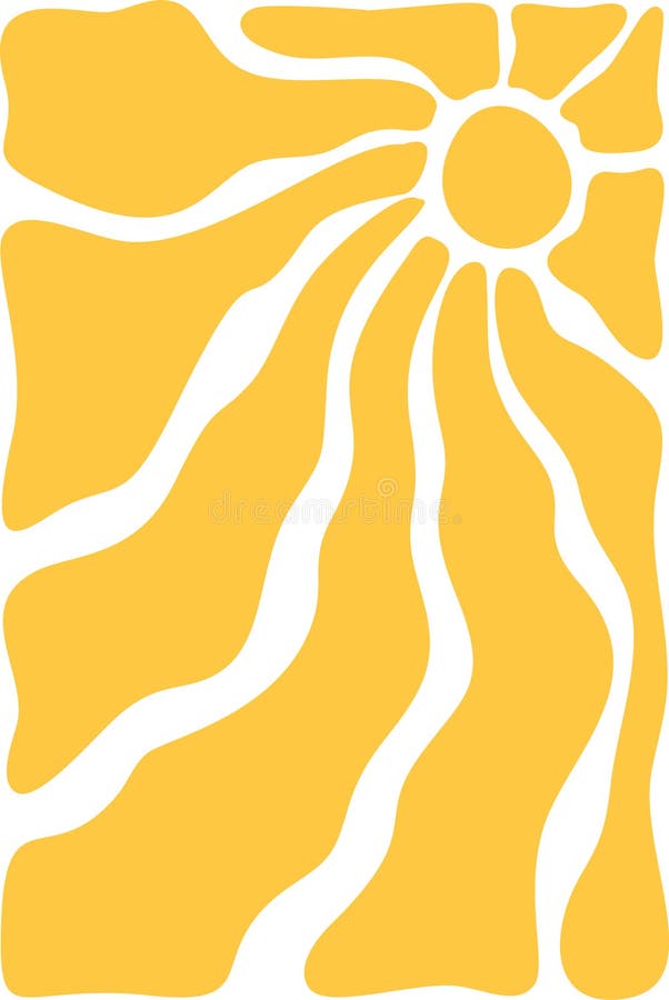 Sun Wavy Rays Retro Background Stock Illustration - Illustration of ...