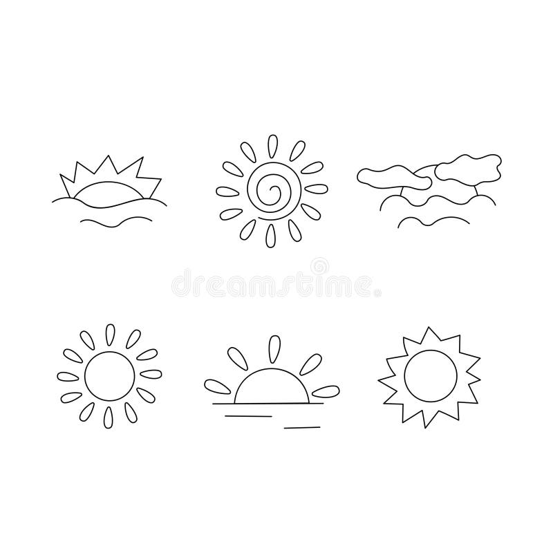 Sunshine Horizon Line Drawing Stock Illustrations – 214 Sunshine ...