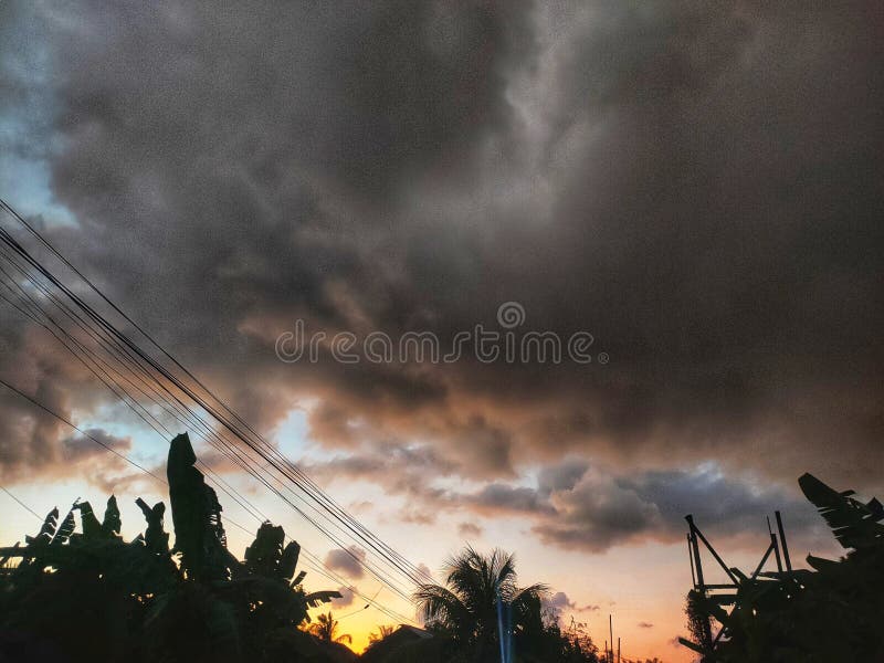 The Sun Will Soon Rise, but Why is the Sky Cloudy? Stock Image - Image ...