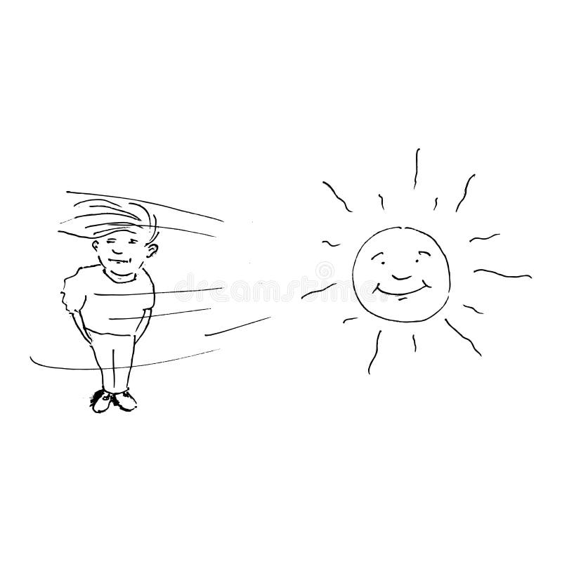 Sun and wind stock illustration. Illustration of cartoon - 22800305