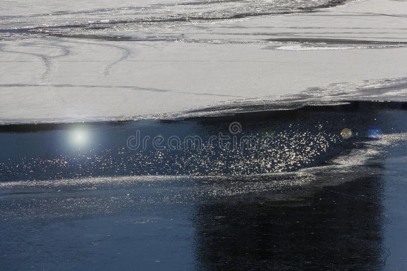 Sun in winter water stock image. Image of outdoors, stream - 44780521