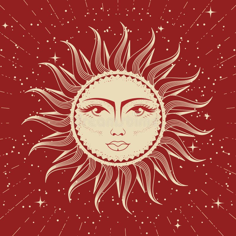 Sun with Woman Face, Astrology, Divination and Magic, the Device of the ...