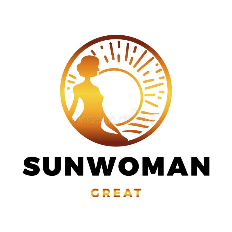 Sun Woman Icon Logo Design Template Stock Vector - Illustration of ...