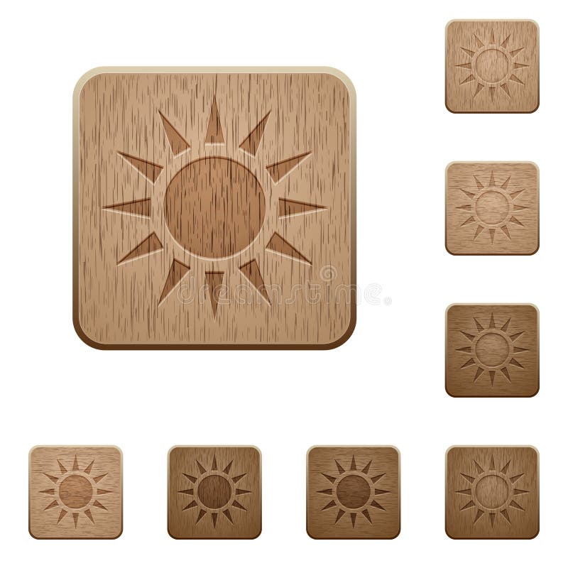 Sun wooden buttons stock vector. Illustration of application - 191279679