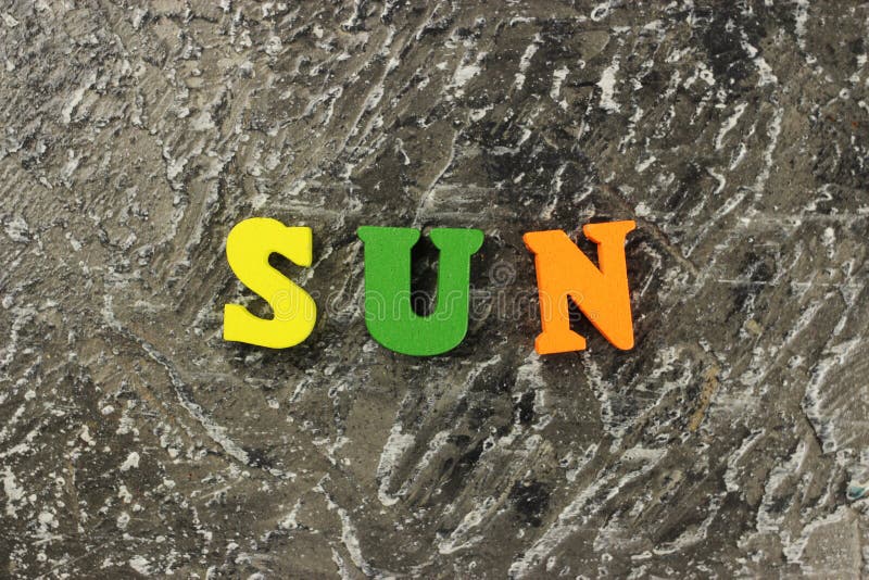 Sun Word Made of Bright Colored Letters Stock Photo - Image of bright ...