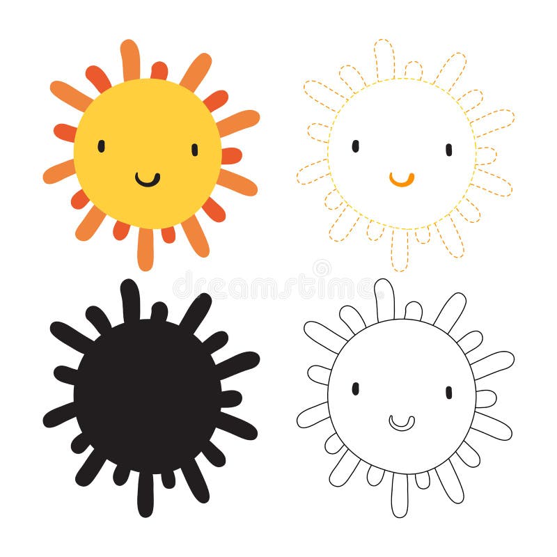 Sun Worksheet Vector Design Stock Vector - Illustration of design ...