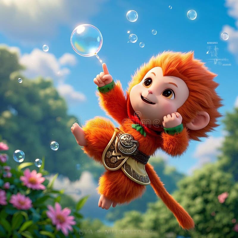 Sun Wukong, Monkey King. stock illustration. Illustration of autumn ...