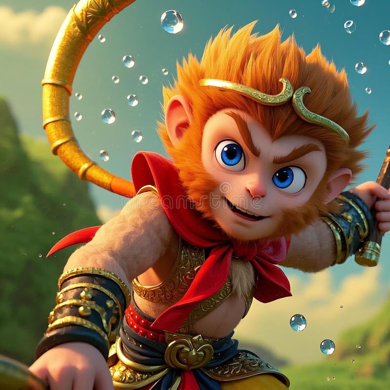 Sun Wukong, Monkey King. stock illustration. Illustration of wukong ...