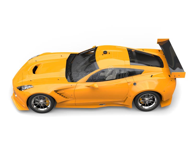 Sun Yellow Concept Sports Car - Top View Stock Illustration ...