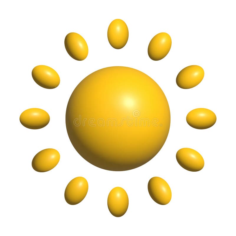 Sun Yellow 3d Icon. Realistic Weather Symbol Design Stock Vector ...