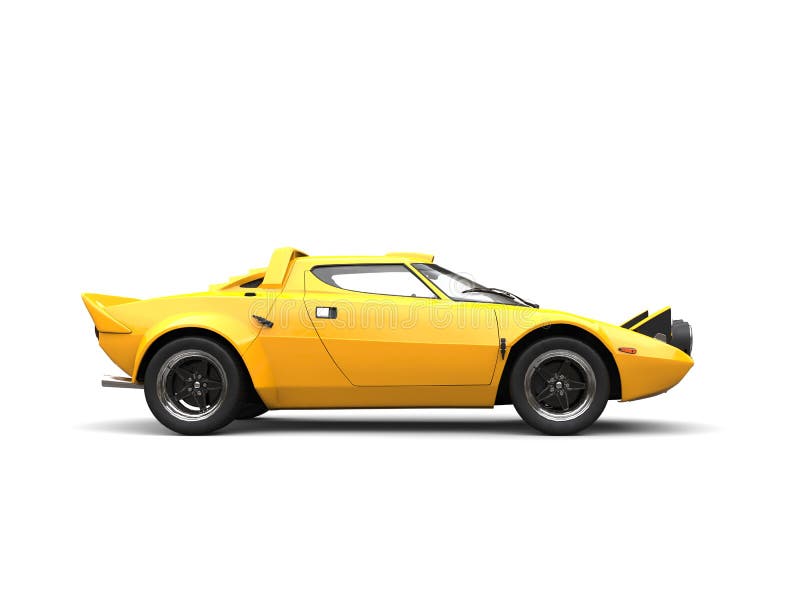 Sun Yellow Fast Race Car - Top Down View Stock Illustration ...