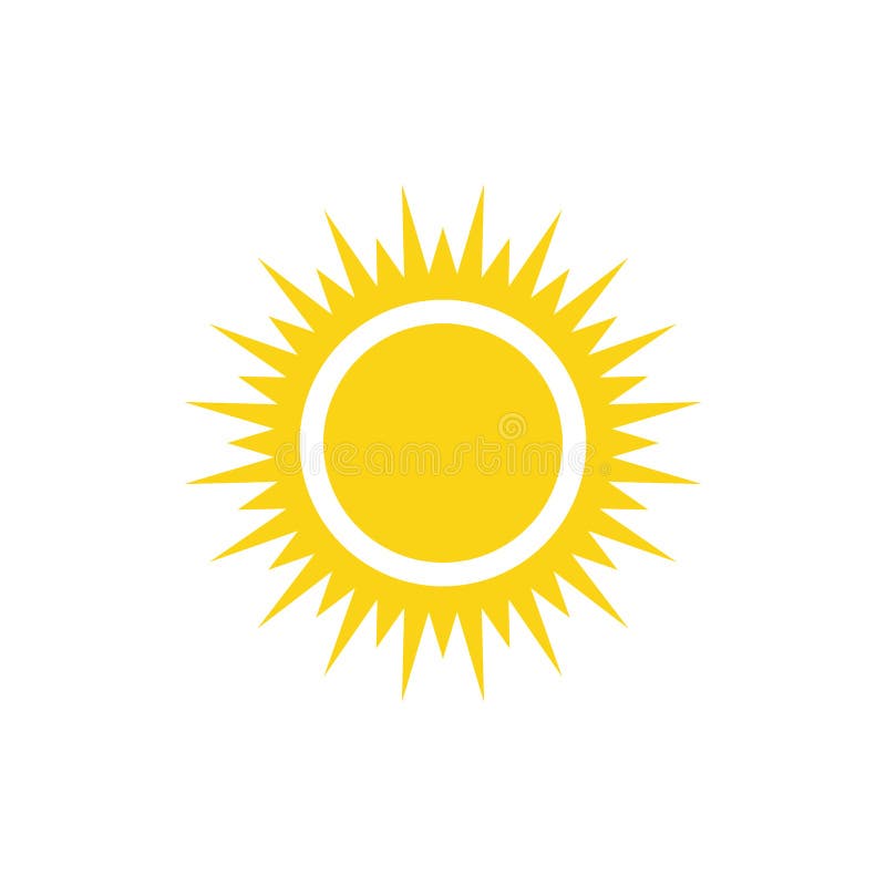 Sun Yellow Logo Vector on White Background. Sun Design for Weather ...