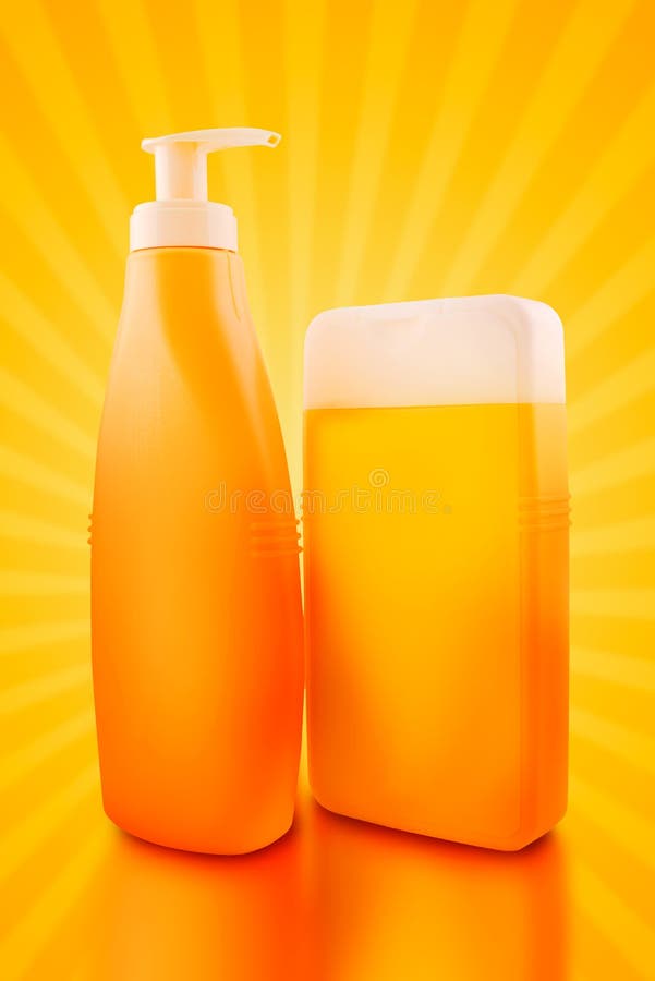 Sunbath Oil or Sunscreen Bottles Stock Photo - Image of care, summer ...