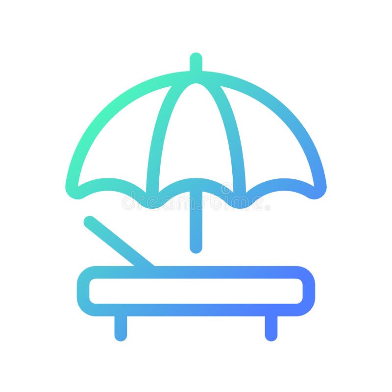 Sunbathing Beach Area Pixel Perfect Gradient Linear Ui Icon Stock ...
