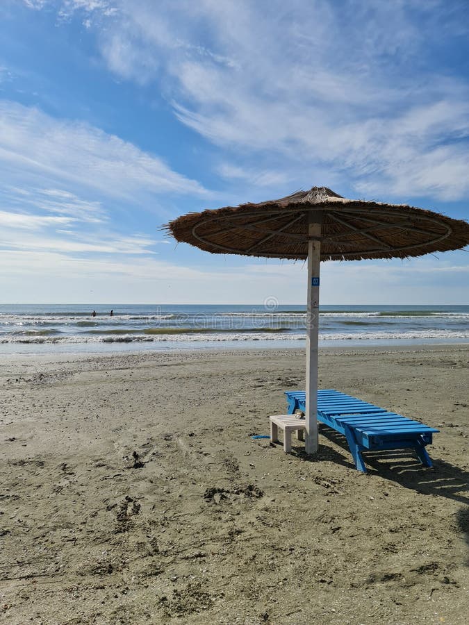 Sunbathing Bed in Navodari Beach,Romania Stock Photo - Image of ...