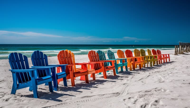 Sunbathing on a Tranquil Blue Coastline Paradise Generated by AI Stock ...