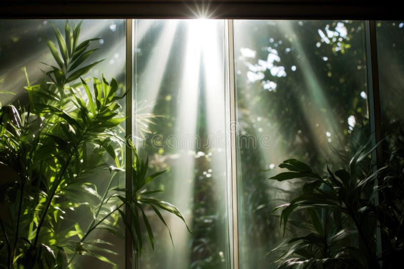 Sunbeam through a Clear Glass Window Stock Illustration - Illustration ...