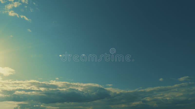 Sunbeam with Haze on Blue Sky. Beams with Clouds. Sky with Sun Coming ...