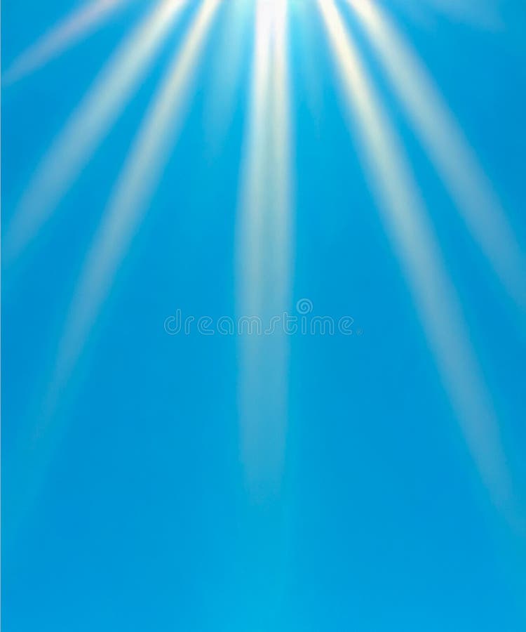 Sunbeam through the Haze on Blue Sky, Vertical Stock Image - Image of ...