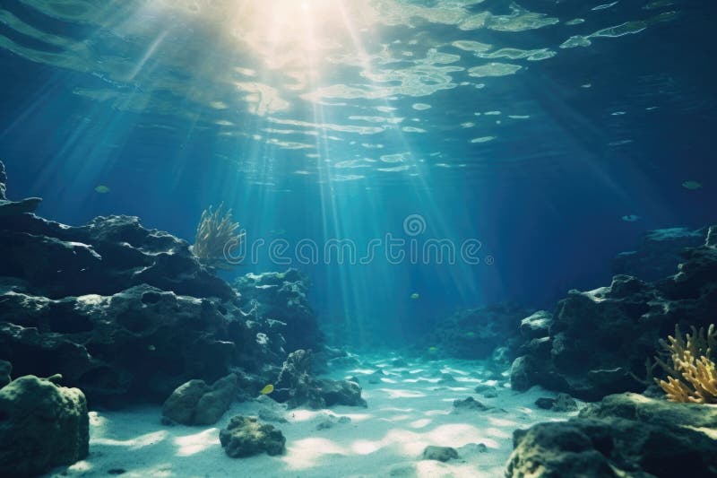 A Sunbeam Piercing through the Water S Calm Surface Stock Photo - Image ...
