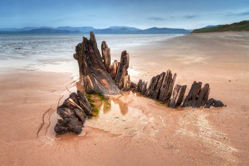 Sunbeam Ship Wreck on Irish Beach - HDR Stock Photo - Image of ...